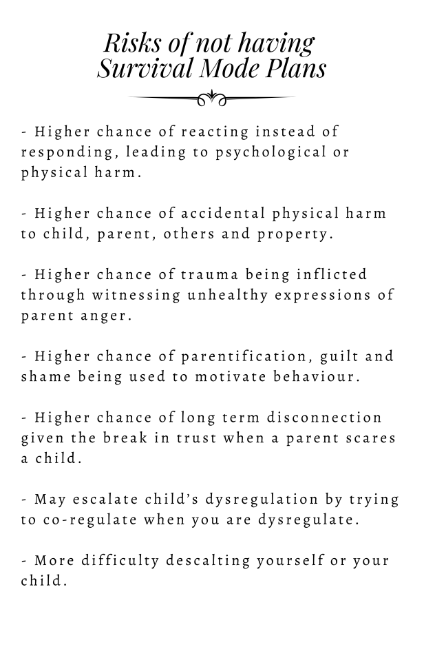 A Guide to Survival Mode Plans – Responsive Parenting